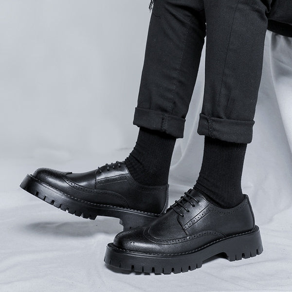 British Style Brogue Shoes for Men Business Casual Fashion Commute Thi ...
