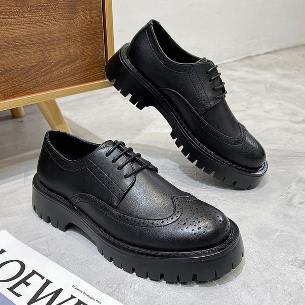 British Style Brogue Shoes for Men Business Casual Fashion Commute Thi ...