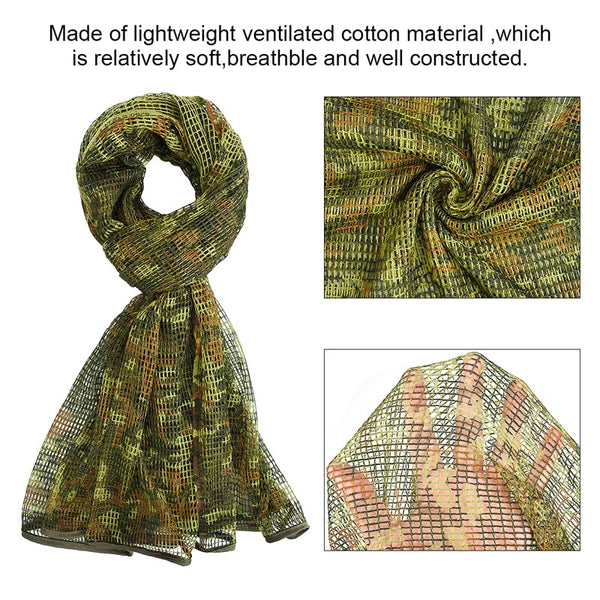 Military Tactical Scarf Camouflage Mesh Neck Scarf KeffIyeh Sniper Fac ...
